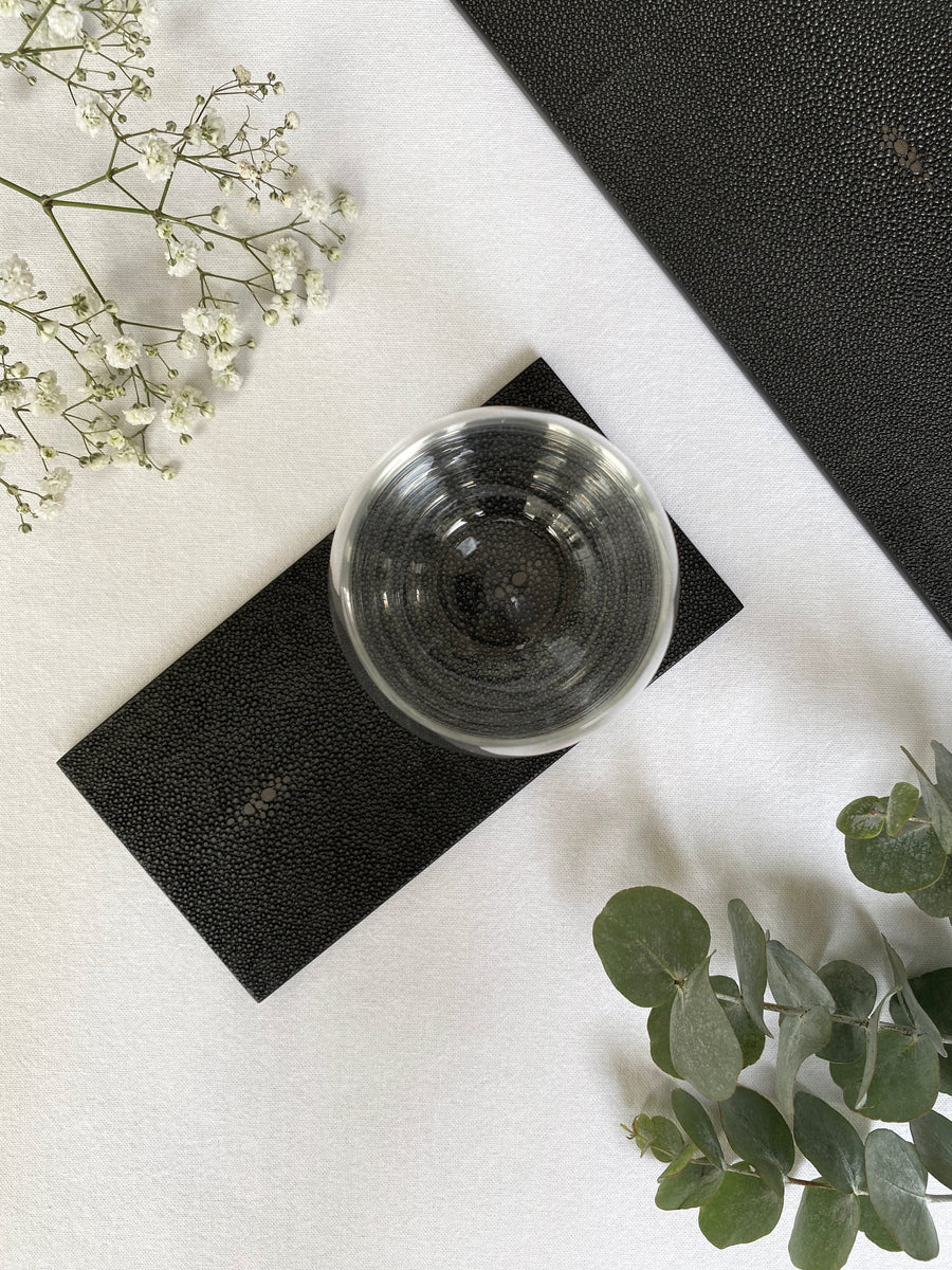 Double Coaster - Faux Shagreen Chocolate – The Oxygen Lifestyle