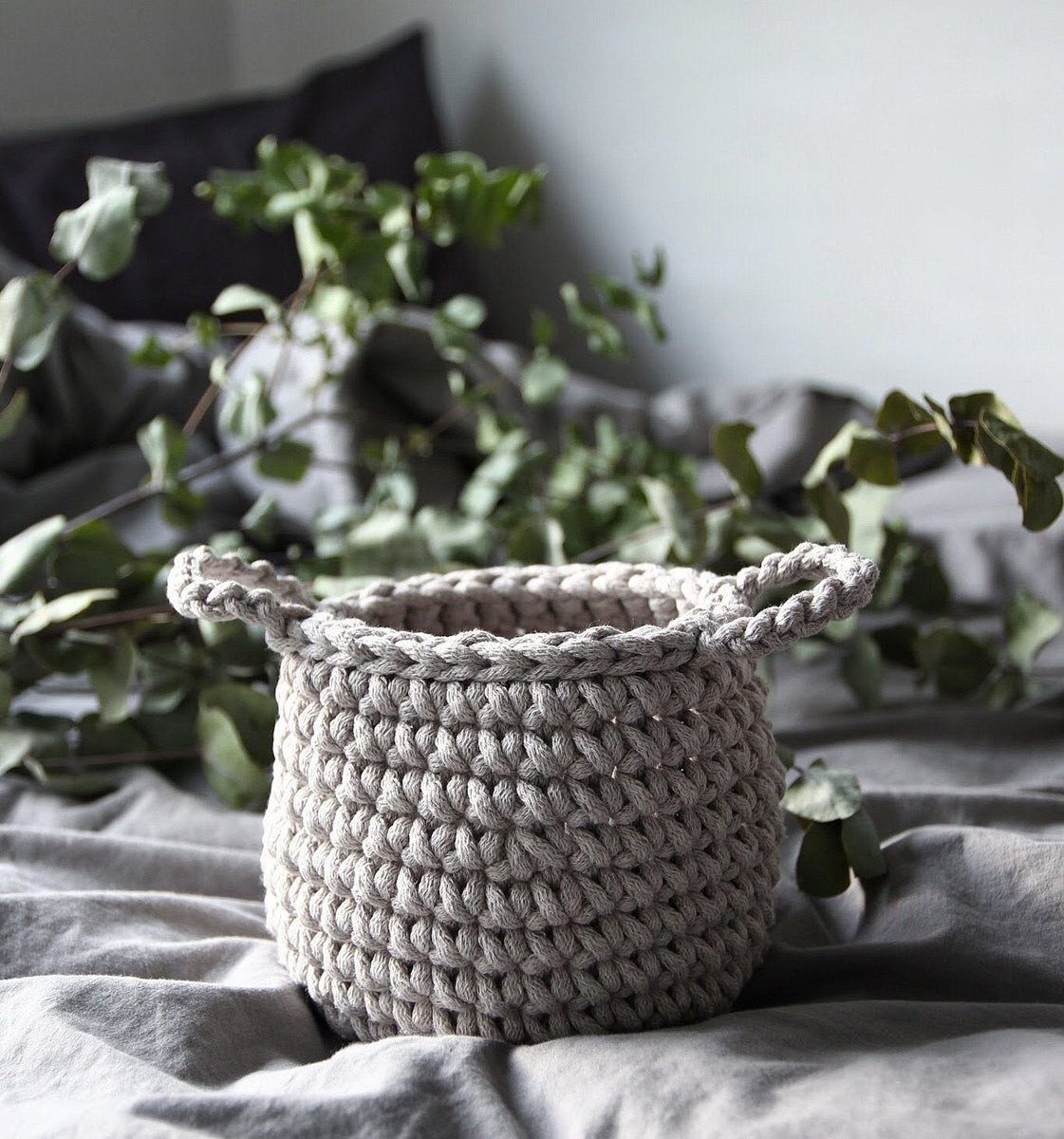 Crochet Basket, Small | OATMEAL – The Oxygen Lifestyle